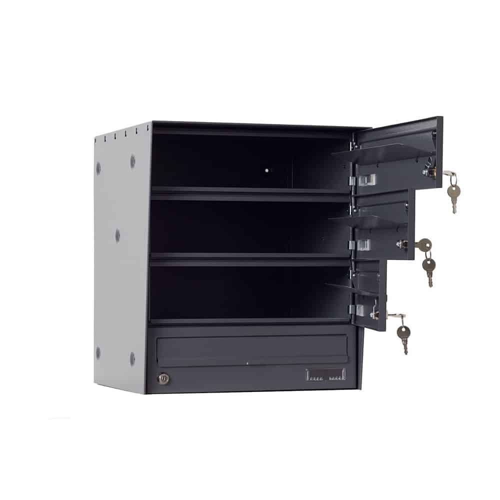 Post Boxes for Flats Wall Mounted External Locking Metal in RAL 7016 ...