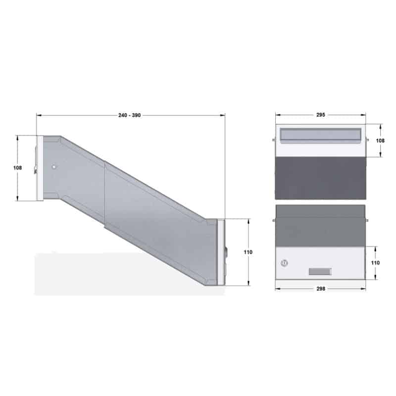 Through Wall Letterbox Locking Weatherproof Galvanised Steel - SM