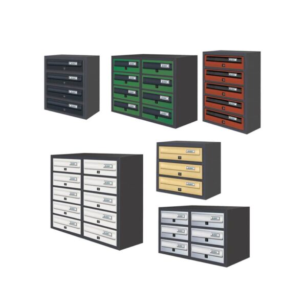 Wall Mounted Post Boxes for Flats Locking Galvanised Steel - Urban Easy ...