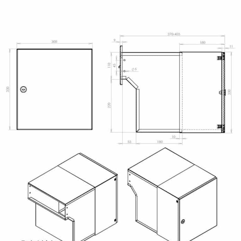 LFD-042 Through the Wall Telescopic Letterbox Dark Grey | Post Boxes ...