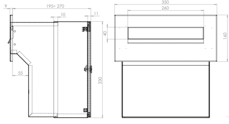 F-041 Letterbox Large Through the Wall Stainless Steel | Letterbox4you