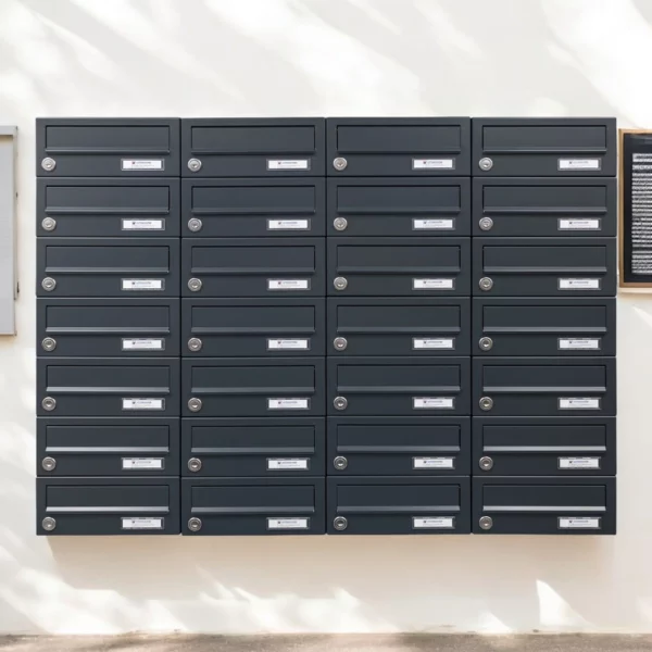 City Hall LBD-016 Wall Mounted Dark Grey Communal Post Boxes | Post ...