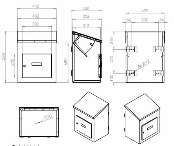 Delta M External Wall Mounted Parcel Drop Box | Post Boxes For Sale