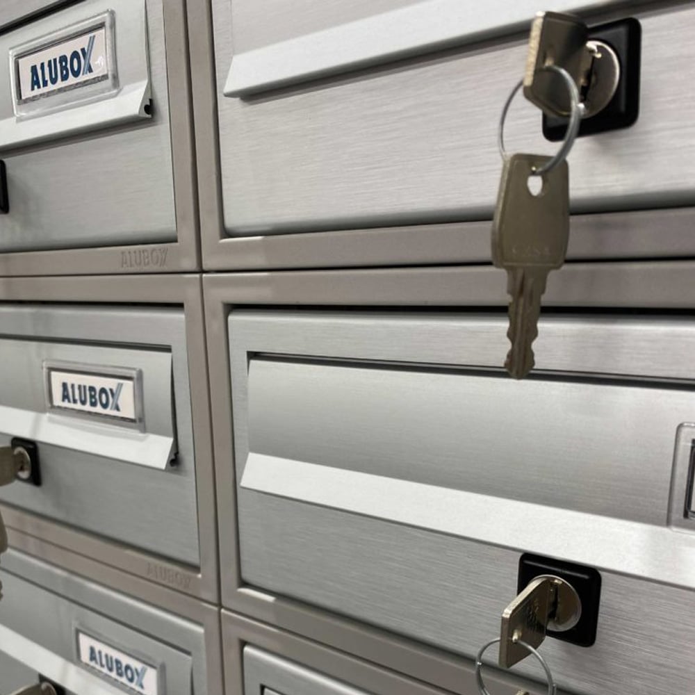 Post Boxes for Flats Free Standing Internal Locking in Anodized Silver ...