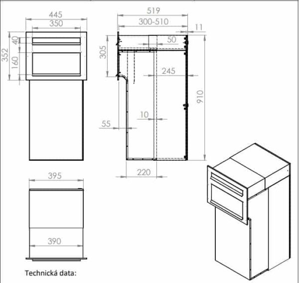 Through The Wall Telescopic Parcel Box Omega Stainless Steel | Post ...