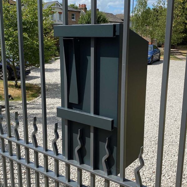 W3-7 Vertical Railing Mounted Rear Access Post Box | Post Boxes For Sale
