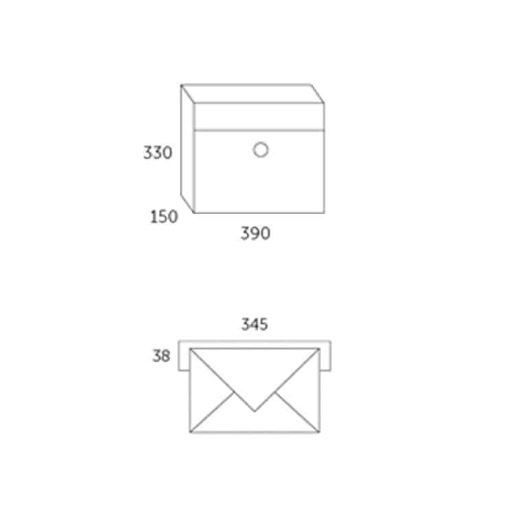 Allux LT150 External Wall Mounted Letterbox Stainless Steel