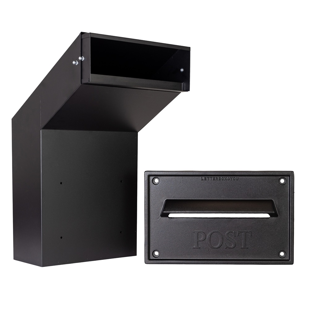 Through Wall Post Box Large Locking Cast Aluminium Weatherproof in ...