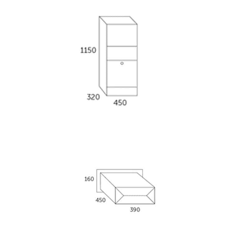 Large Weather Resistant Parcel Box Front Access - Allux 800L