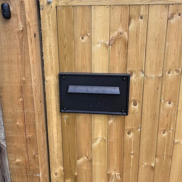 Rear Access Gate Mounted Letterbox Cast Aluminium Lockable Weatherproof ...