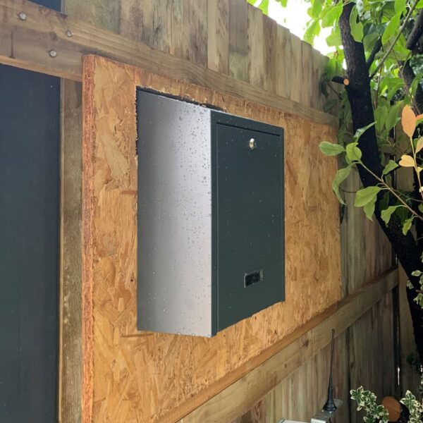 Rear Access Gate Mounted Letterbox Cast Aluminium Lockable Weatherproof ...