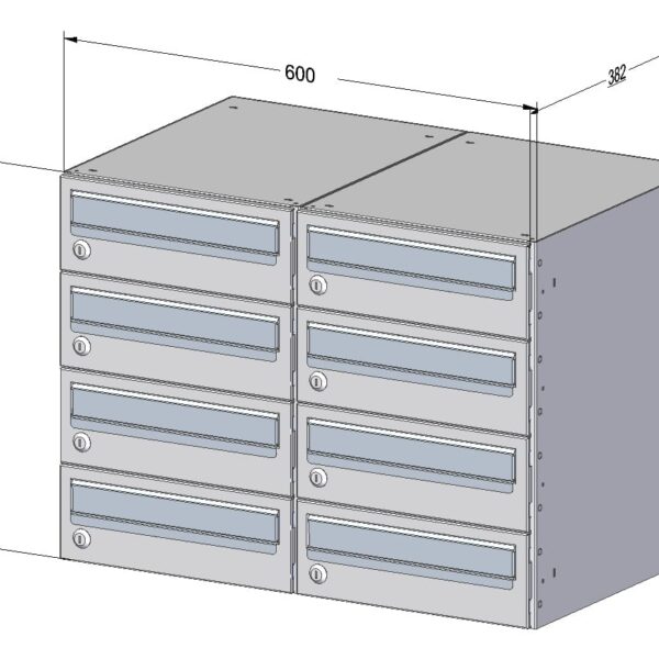 Urban Easy E2 Communal Letterboxes Internal Recess Mounted with Trim ...