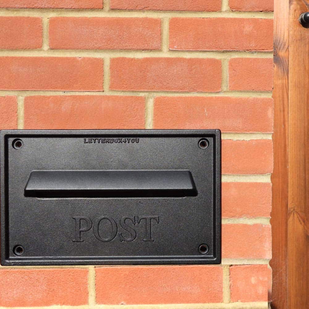 Through Wall Post Box Large Locking Cast Aluminium Weatherproof in ...