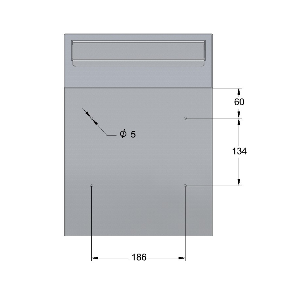 Rear Access Letterbox for Gates - W3 Stainless Steel with Trim