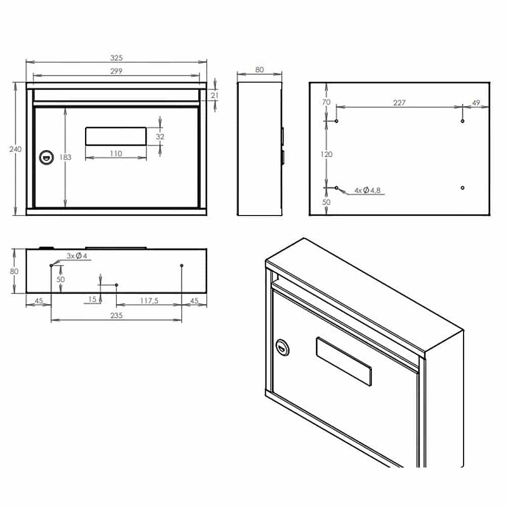 Recess Mounted Post Boxes For Flats City Hall in Stainless Steel LED ...