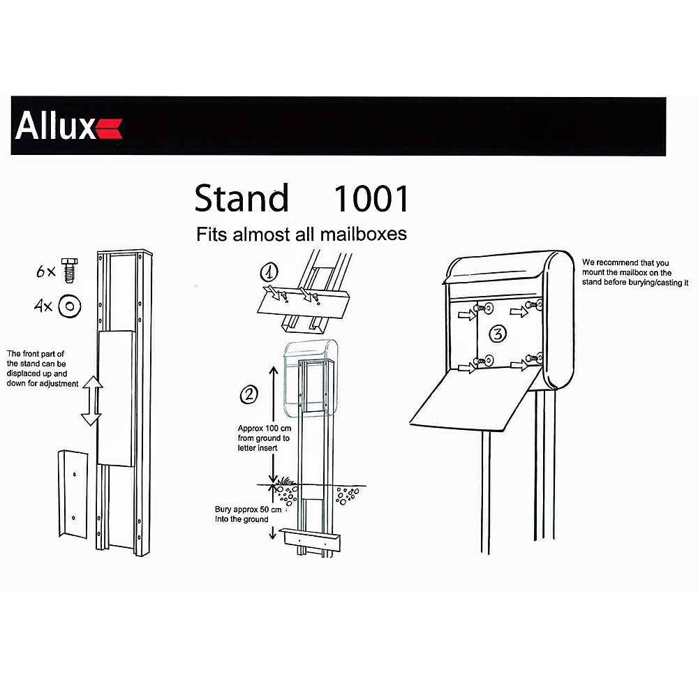 Free Standing Outdoor Post Box Allux 7000/1001 | Post Boxes For Sale