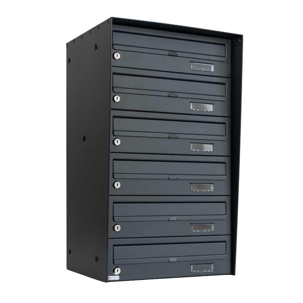 Post Boxes for Flats Wall Mounted External Locking Metal in RAL 7016 ...