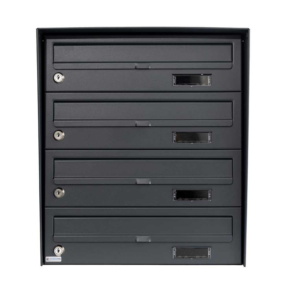 Post Boxes for Flats Wall Mounted External Locking Metal in RAL 7016 ...